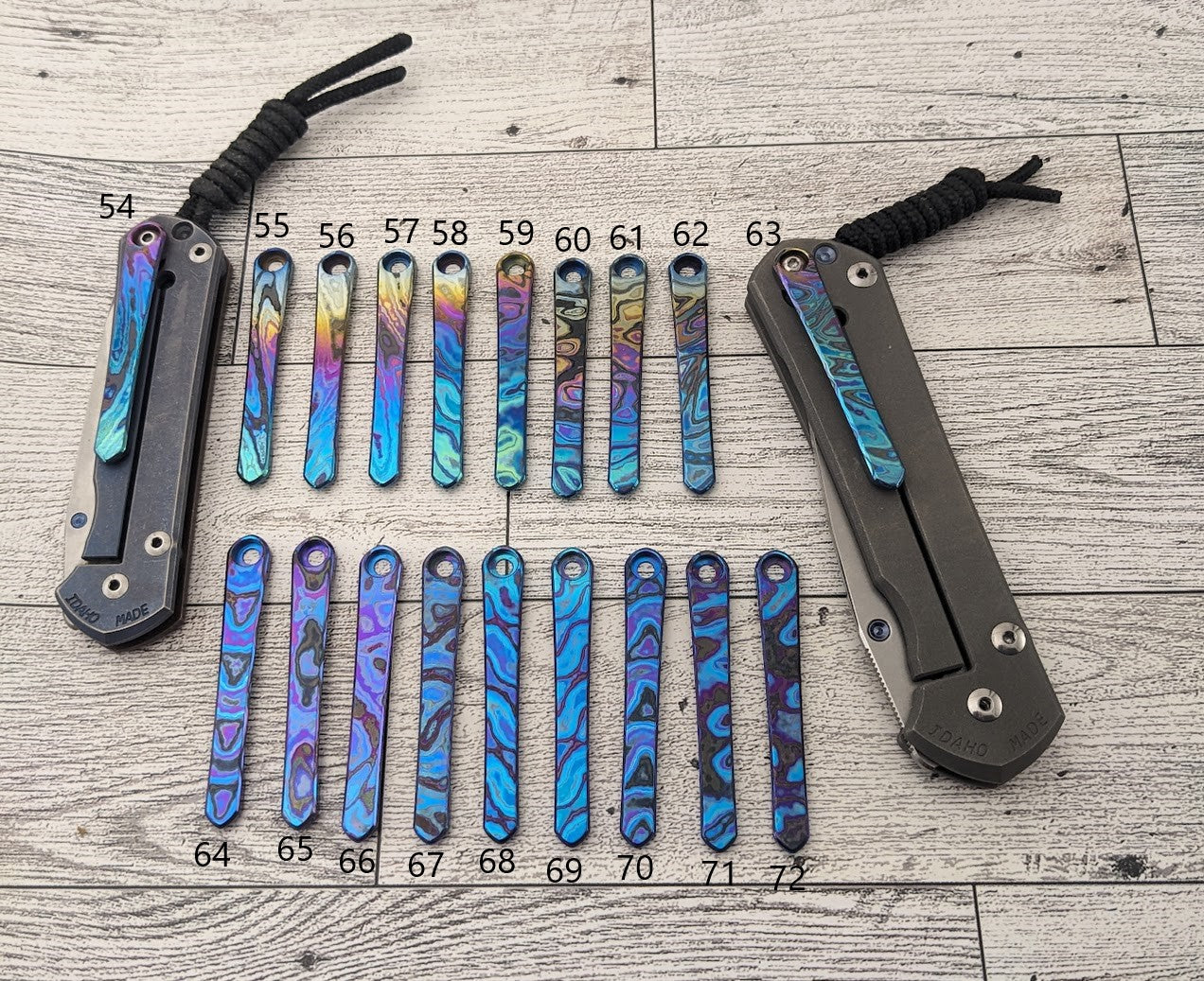 Chris Reeves Knives(CRK) Polished Timascus Pocket Clips 10-3-23 – Ripp ...