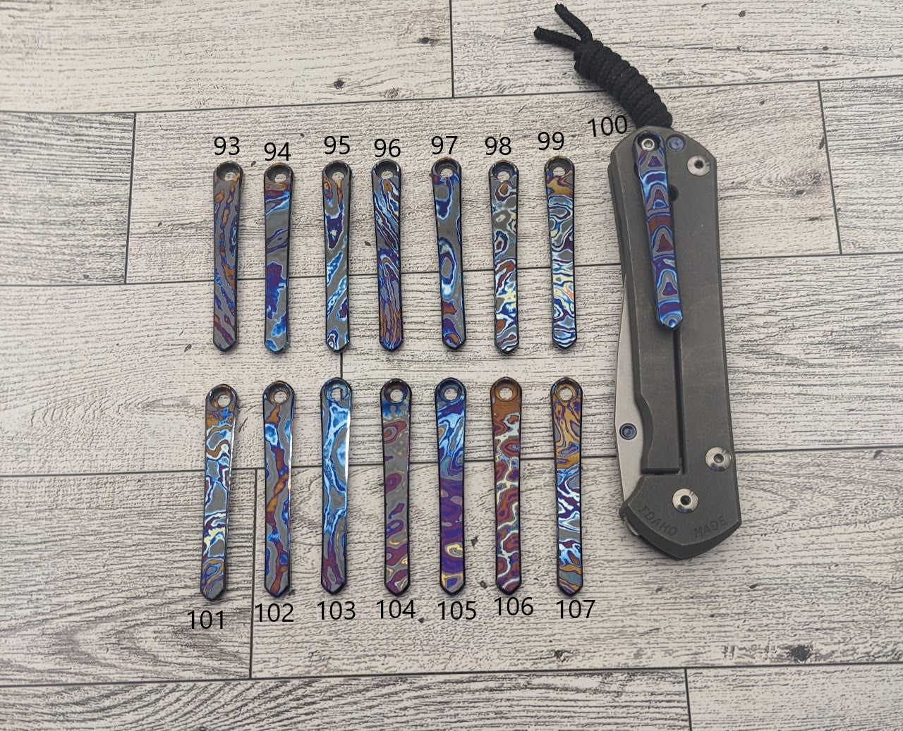 Chris Reeves Knives(CRK) Polished Timascus Pocket Clips 10-3-23 – Ripp ...